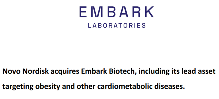 刚刚！诺和诺德5.12亿美元收购Embark Biotech医药新闻-ByDrug-一站式医药资源共享中心-医药魔方