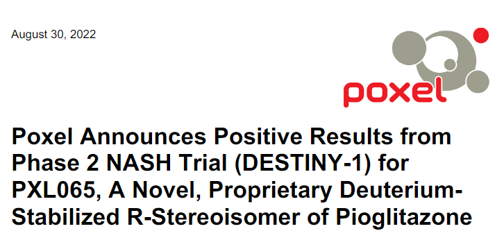 Poxel氘代R-吡格列酮治疗NASH II期研究成功医药新闻-ByDrug-一站式医药资源共享中心-医药魔方