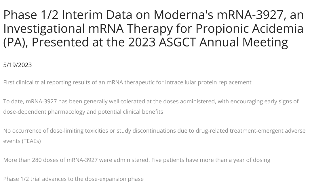 Moderna披露mRNA疗法用于罕见病I/II期临床数据医药新闻-ByDrug-一站式医药资源共享中心-医药魔方