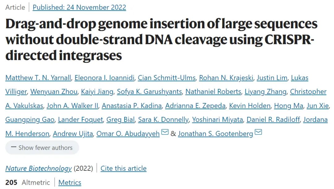 Nature子刊 | 装载36000个碱基对，迭代版CRISPR可实现大型基因插入医药新闻-ByDrug-一站式医药资源共享中心-医药魔方