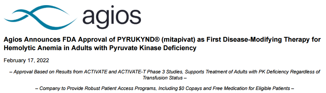 FDA批准首款丙酮酸激酶缺乏症新药医药新闻-ByDrug-一站式医药资源共享中心-医药魔方