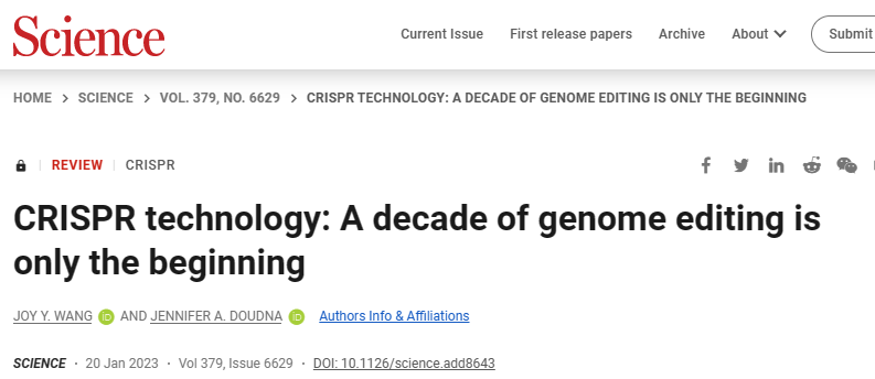 诺奖得主再次Science发文，CRISPR十年发展之路才刚刚开始医药新闻-ByDrug-一站式医药资源共享中心-医药魔方