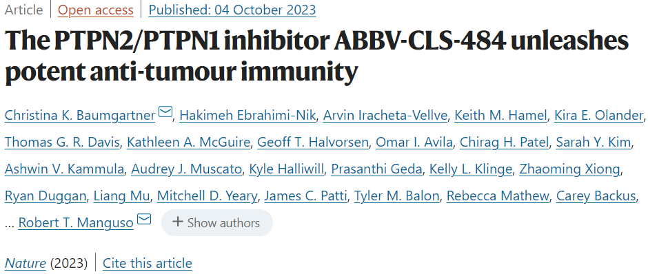 首个进入临床！“双管齐下”强效抗癌，艾伯维合作的这款口服PTPN1/2抑制剂突破“不可成药”医药新闻-ByDrug-一站式医药资源共享中心-医药魔方