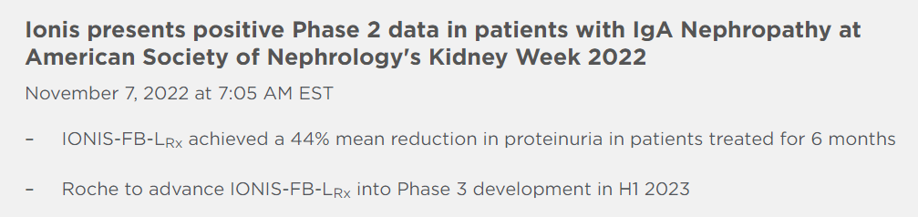 罗氏/Ionis反义疗法治疗肾病II期临床结果积极医药新闻-ByDrug-一站式医药资源共享中心-医药魔方