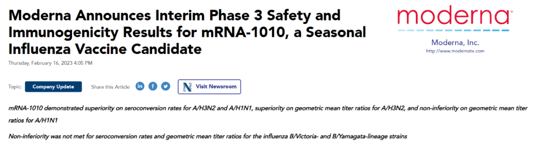 Moderna公布mRNA流感疫苗III期临床数据医药新闻-ByDrug-一站式医药资源共享中心-医药魔方