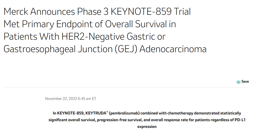 K药+化疗一线治疗晚期胃癌III期临床试验达到OS主要终点医药新闻-ByDrug-一站式医药资源共享中心-医药魔方