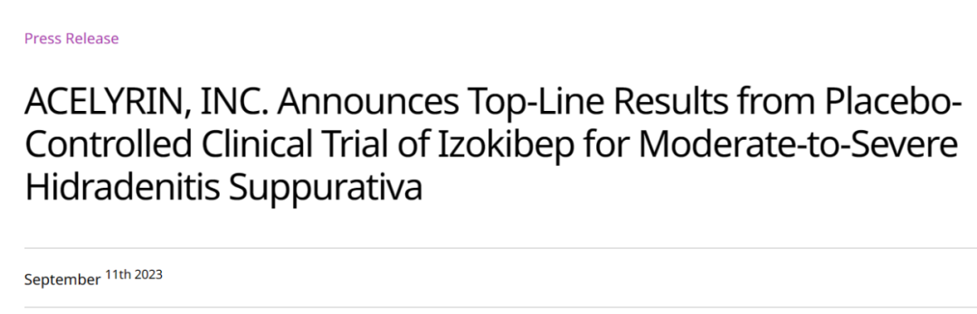 IL-17A抑制剂治疗化脓性汗腺炎IIb/III期研究失败医药新闻-ByDrug-一站式医药资源共享中心-医药魔方