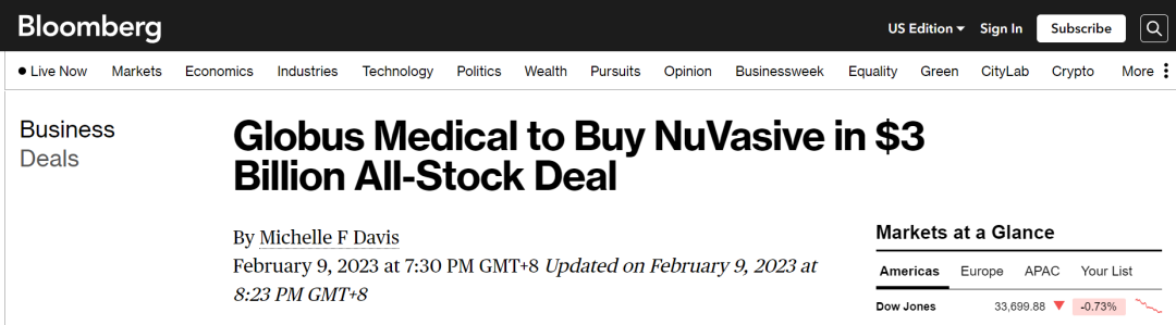 超30亿美元！骨科机器人公司Globus Medical收购NuVasive医药新闻-ByDrug-一站式医药资源共享中心-医药魔方