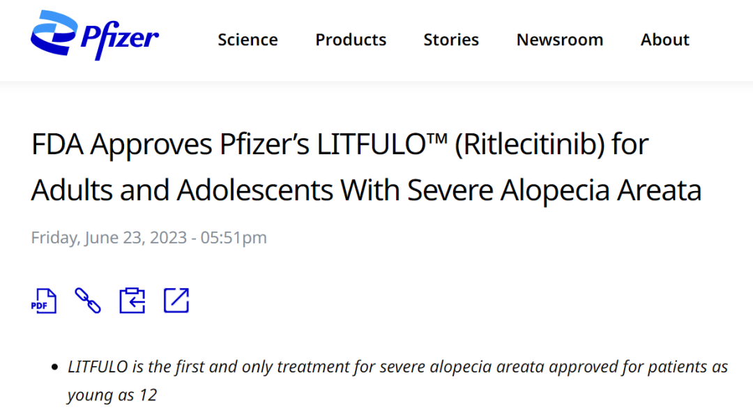 80%头发再生！辉瑞JAK3抑制剂「利特昔替尼」获FDA批准上市医药新闻-ByDrug-一站式医药资源共享中心-医药魔方