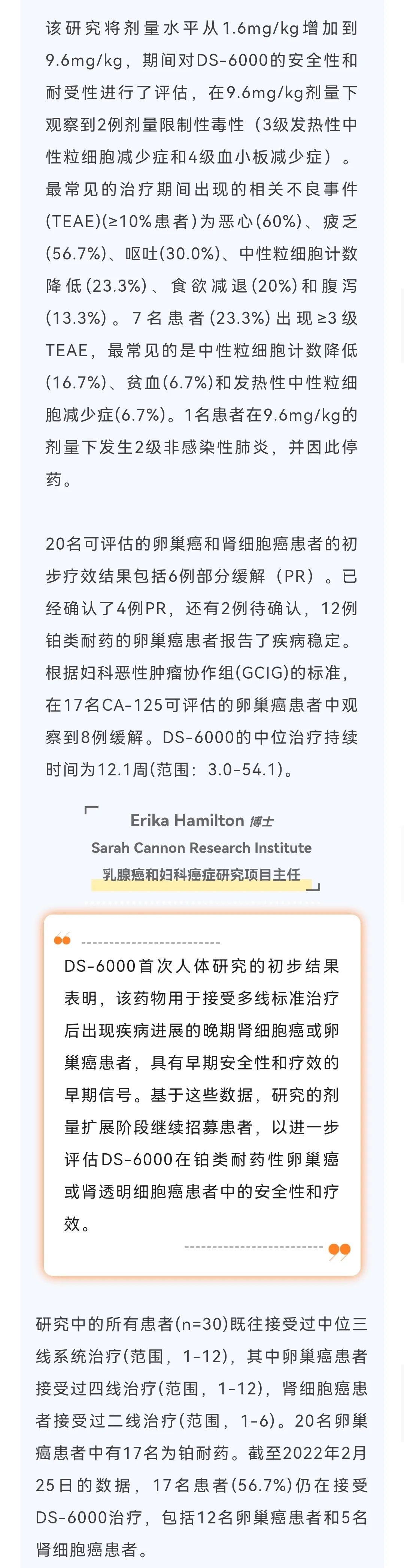 第五款ADC药物DS-6000治疗晚期卵巢癌或肾细胞癌患者表现出早期临床活性医药新闻-ByDrug-一站式医药资源共享中心-医药魔方