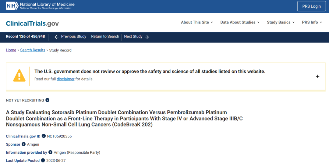 头对头K药！安进启动Lumakras一线治疗NSCLC III期临床医药新闻-ByDrug-一站式医药资源共享中心-医药魔方