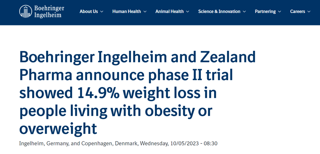 46周减重14.9%！勃林格殷格翰公布GLP-1R/GCGR双激动剂II期结果医药新闻-ByDrug-一站式医药资源共享中心-医药魔方