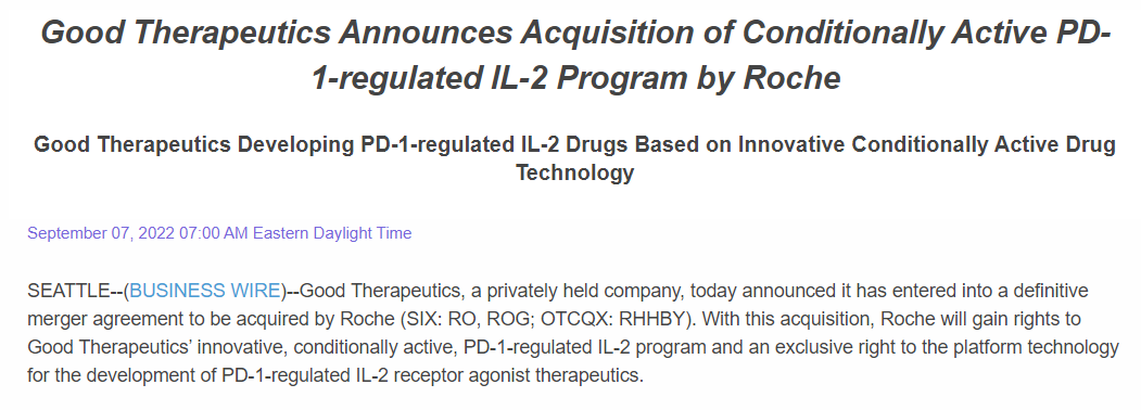 罗氏2.5亿美元引进PD-1调节IL-2疗法医药新闻-ByDrug-一站式医药资源共享中心-医药魔方